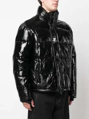 COURREGES Logo-patch Vinyl Puffer Jacket