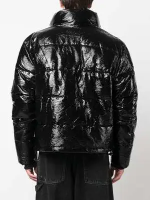 COURREGES Logo-patch Vinyl Puffer Jacket