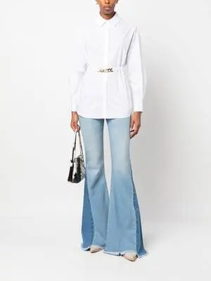 TWINSET Chain-link Belted Poplin Shirt