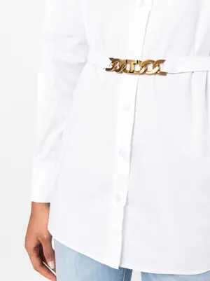 TWINSET Chain-link Belted Poplin Shirt