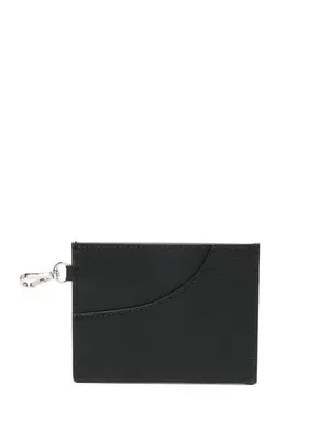 Gcds Comma Logo-plaque Leather Cardholder - Black