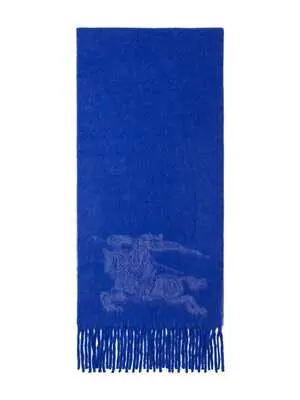 Burberry Equestrian Knight Felted Scarf - Blue