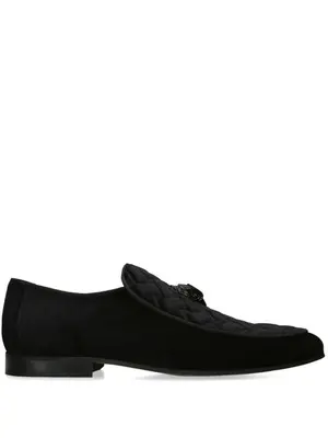 Kurt Geiger Eagle Head Velvet Loafers