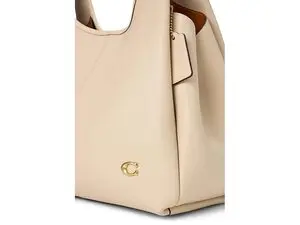 COACH Polished Pebble Leather Lana Shoulder Bag - Bone