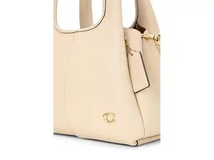 COACH Polished Pebble Leather Lana Shoulder Bag 23 - Bone