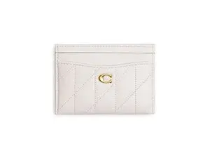 COACH Quilted Pillow Leather Essential Card Case Handbags Chalk - White