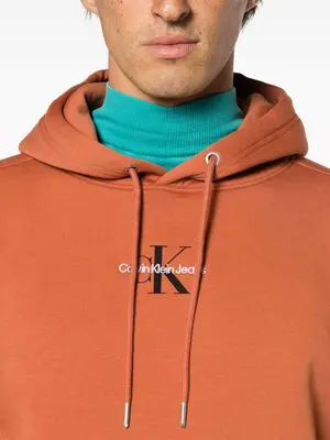 Calvin Klein Monologo Logo-print Hoodie - Orange