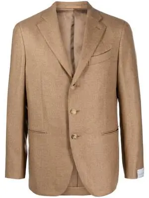 Caruso Single-breasted Wool-cashmere Blazer - Brown