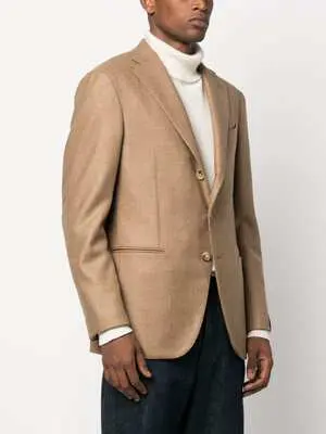 Caruso Single-breasted Wool-cashmere Blazer - Brown