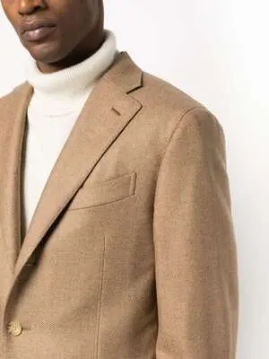 Caruso Single-breasted Wool-cashmere Blazer - Brown