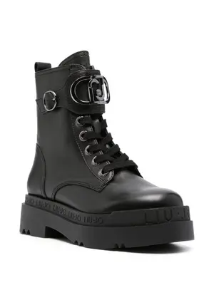 Liu Jo Love 40mm Logo-plaque Ankle Boots - Black