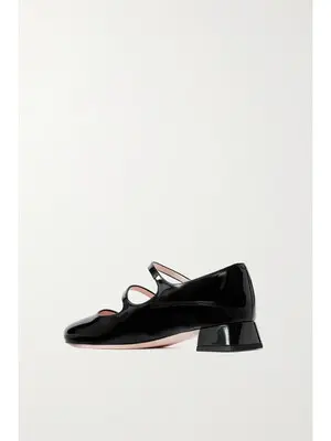 ROGER VIVIER Mini Très Vivier 25 Crystal-embellished Patent-leather Pumps - Black