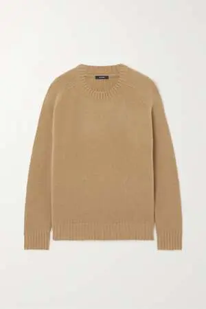 JOSEPH Ribbed Cashmere Sweater Camel