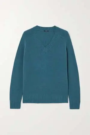 JOSEPH Ribbed Cashmere Sweater Teal