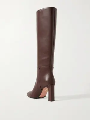 AQUAZZURA Sellier 85 Leather Knee Boots - Brown
