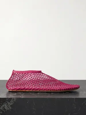 Christopher Esber Minette Crystal-embellished Mesh Ballet Flats Pink
