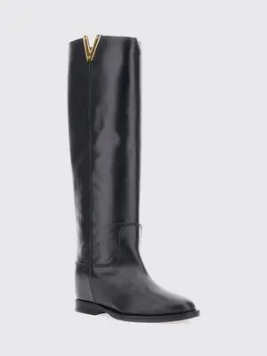 VIA ROMA 15 Smooth Calfskin Knee-high Boots With Medium Heel