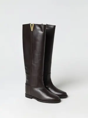 VIA ROMA 15 Smooth Calfskin Knee-high Boots With Medium Heel