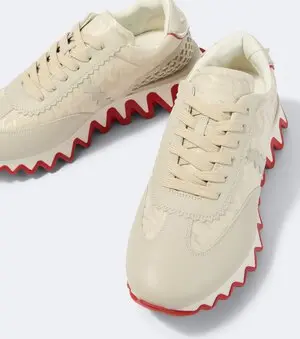 CHRISTIAN LOUBOUTIN Loubishark Leather Sneakers - Beige