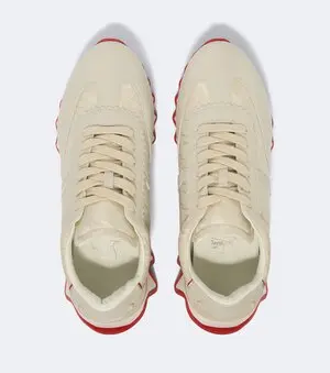 CHRISTIAN LOUBOUTIN Loubishark Leather Sneakers - Beige