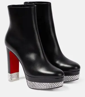 CHRISTIAN LOUBOUTIN Cassandribooty Leather Ankle Boots