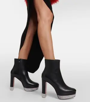 CHRISTIAN LOUBOUTIN Cassandribooty Leather Ankle Boots
