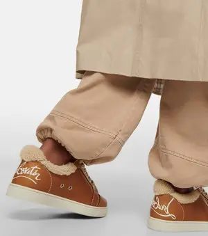 CHRISTIAN LOUBOUTIN Vierissima Shearling-trimmed Sneakers