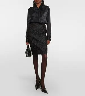 Versace Devoré Tie-neck Shirt