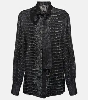 Versace Tie Detailed Tops