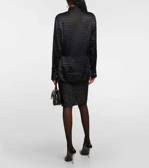 Versace Devoré Tie-neck Shirt