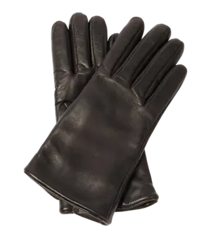 Saint Laurent Cassandre Leather Gloves - Black