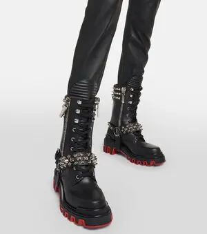 CHRISTIAN LOUBOUTIN Janetta Embellished Biker Boots