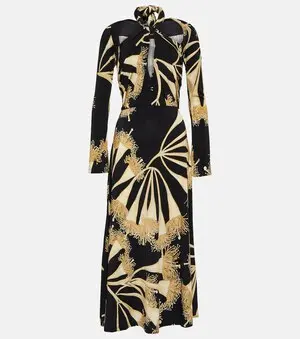 Johanna Ortiz Halterneck Midi Dress - Black