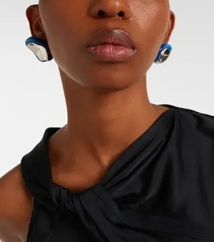 JIL SANDER Resin Earrings - Silver