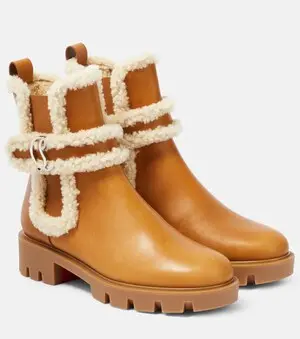 CHRISTIAN LOUBOUTIN Cl Chelsea Ankle Boots - Beige