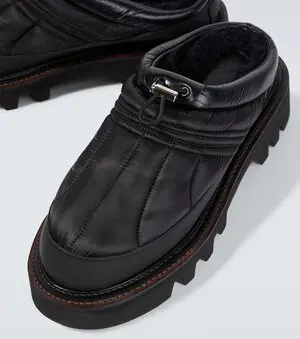Sacai Padded Shearling Lined Slip-on Slippers