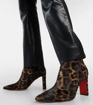 CHRISTIAN LOUBOUTIN Suprabooty 85 Leopard-print Ankle Boots - Brown