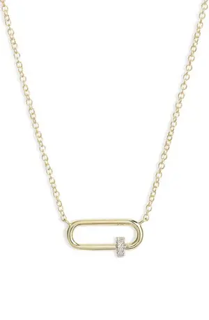 Meira T Diamond Lock Pendant Necklace