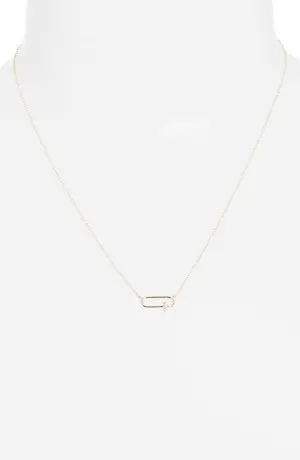 Meira T Diamond Lock Pendant Necklace