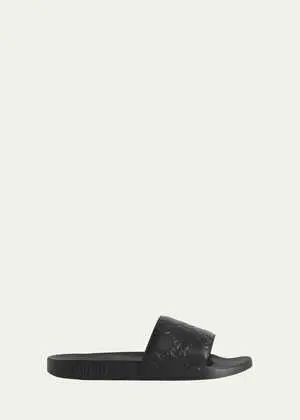 Gucci Men's Pursuit GG Slide Sandals - Black