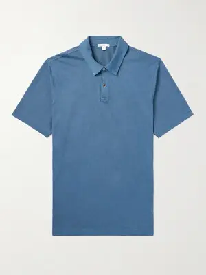 JAMES PERSE Supima Cotton-jersey Polo Shirt - Blue