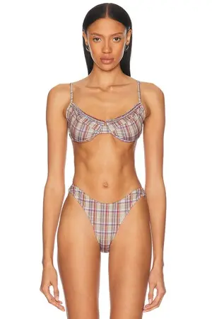 Heavy Manners Ruffled Up Underwire Bikini Top Buster