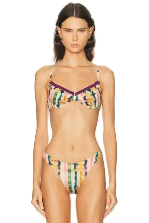 Heavy Manners Ruffled Up Underwire Bikini Top - Saige