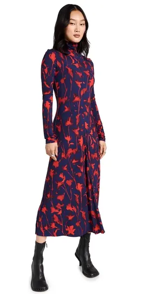Proenza Schouler White Label Slinky Jersey Turtleneck Dress