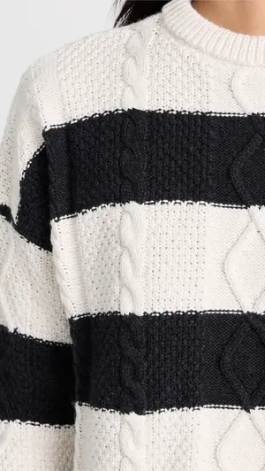 ASKK NY Cable Cropped Crew Sweater