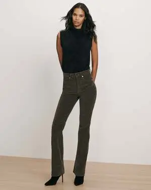 Veronica Beard Cameron Corduroy Bootcut Pant - Loden