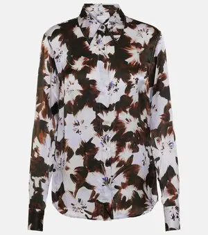 Dries Van Noten Floral Silk Satin Shirt - Multicoloured