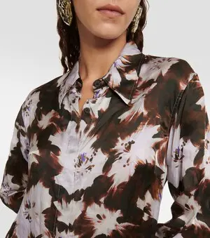 Dries Van Noten Floral Silk Satin Shirt - Multicoloured