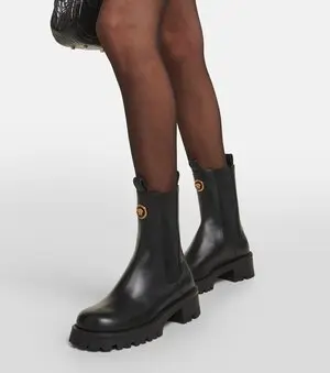 Versace Medusa Leather Chelsea Boots