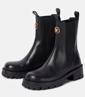 Versace Medusa Leather Chelsea Boots